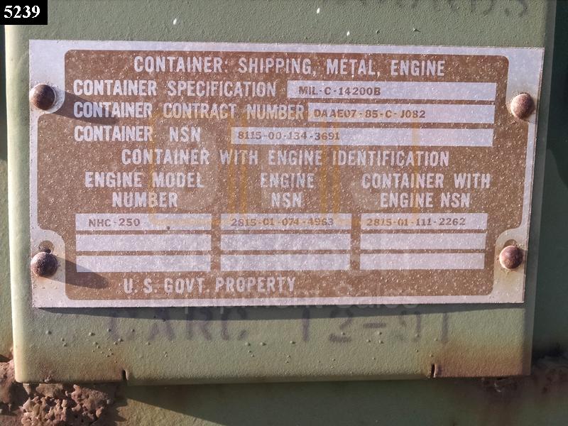 Engine Container for NHC-250 Cummins - Oshkosh Equipment