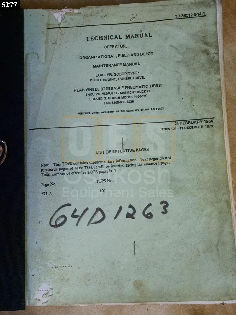 Frannk G. Hough Model H-90CM Loader, Scoop Type Technical Manual ...